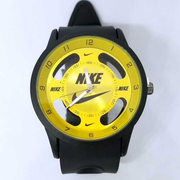 Nike | Accessories | Nike Hollow Analog Sports Watch Yellow Face Dial ...